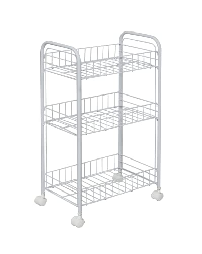 Iris Ohyama, Storage Mesh Trolley , 3 tiers, on wheels, robust ...