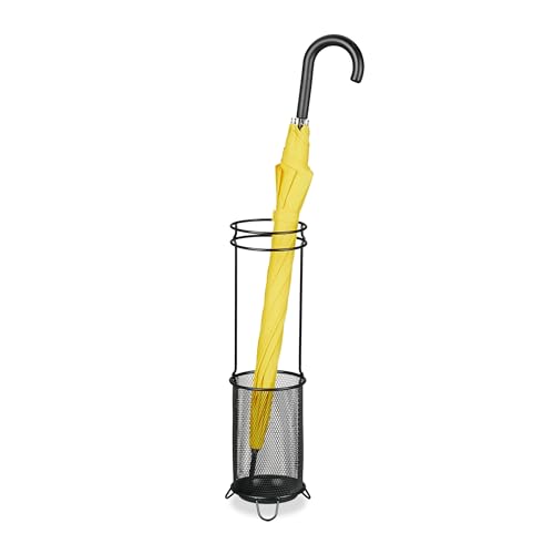 Relaxdays Umbrella Stand, 52.5 x 16 x 16 cm, Metal, Round, Brolly ...