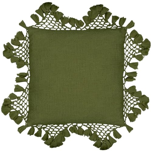 furn. Yard Anko Cushion Cover – Textured Cotton with Macramé Tassel ...