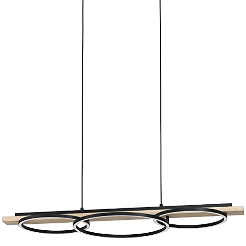 Eglo Boyal 3-Lamp LED Pendant Lamp, Dimmable Dining and Living Room ...