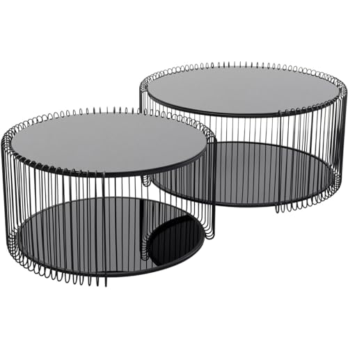 KARE Design Side Table Wire Double Black, Set of 2, Modern, Steel ...
