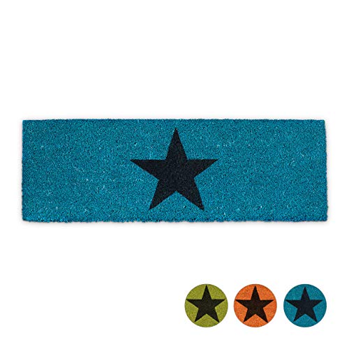 Relaxdays Narrow Coir Doormat with Large Black Star for Indoors and ...