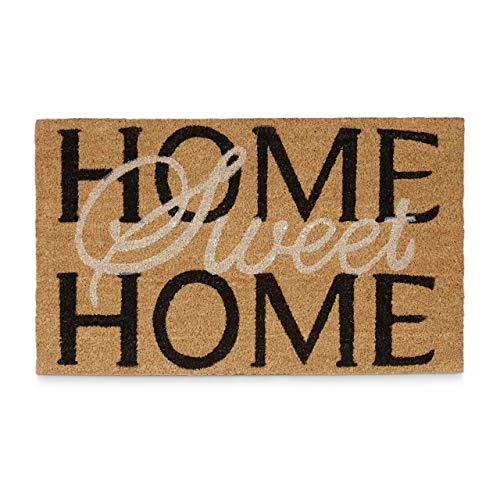 "Relaxdays Coir Doormat ""Home Sweet Home"" Welcome Mat with Anti-Slip ...