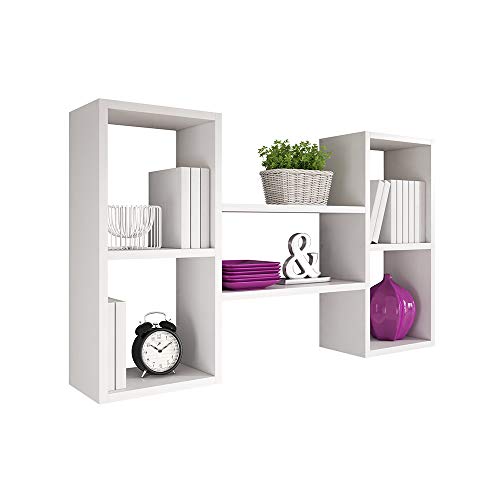 SELSEY KASSI - 5-Compartment Floating Shelf/Hanging Display Ledge/Decorative Wall Shelf/White by ...