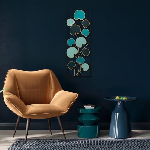 Hand-Painted Decorative Metal Wall Accessory, 32 x 90 cm, 100% Metal (1 ...