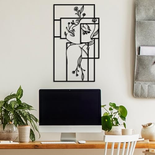 Stylish Black Decorative Metal Wall Accessory, 50 x 30 cm, 100% Metal ...