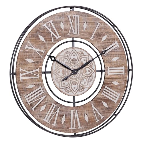 Deco 79 Multi Colored Farmhouse Wood Wall Clock, 34 x 34 by Amazon ...