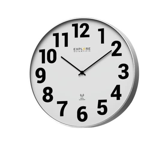 Explore Scientific Wall Clock Diameter 25 cm, Metal, White, Normal by ...