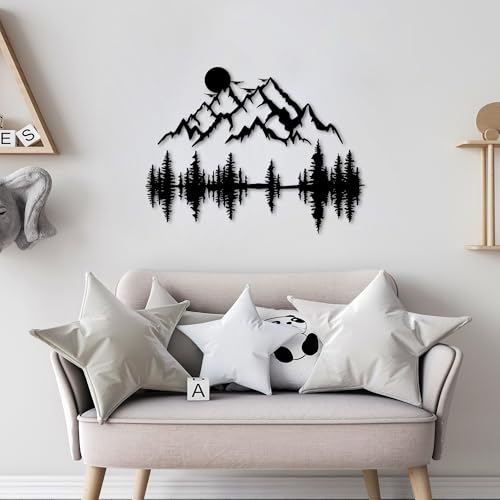 Stylish Black Decorative Metal Wall Accessory, 59 x 25 cm & 70 x 53 cm ...