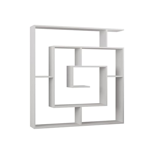 FWStyle Matt White Modern Bookcase Display Unit - H129 X W125 X D22cm ...