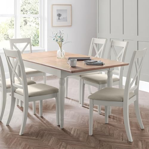 Julian Bowen Provence Extending Dining Table - Limed Oak/Grey Tables by ...