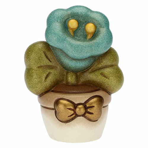 THUN - Decorative Vase in Ceramic Hand-Decorated with Blue Bellflower ...