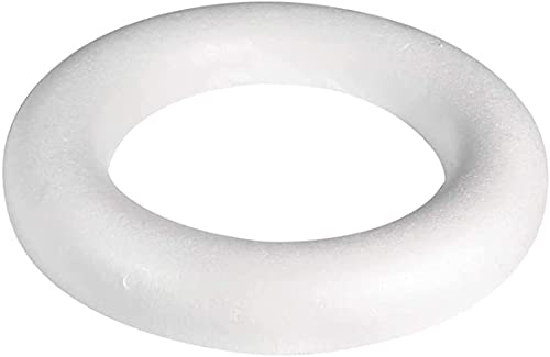 arkCRAFT Festive Polystyrene Half Round Rings/Wreaths (2, 25cm), White ...