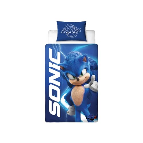 Official Sonic the Hedgehog The Movie Design Gaming Single Duvet Cover ...