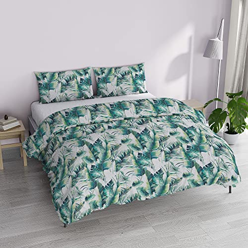 Italian Bed Linen MB Home Basic “Dafne” Duvet Cover Set, Maui, Double ...