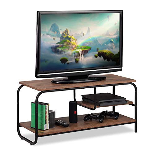 Relaxdays TV Stand, Industrial Design, Entertainment Station, Storage ...