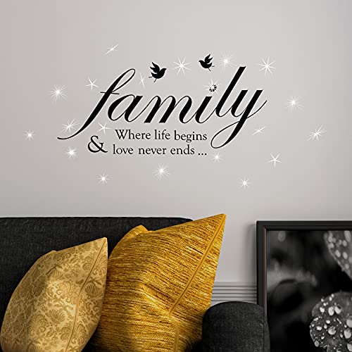 WALPLUS Swarovski Crystals & Family Quotes Wall Stickers Nursery ...