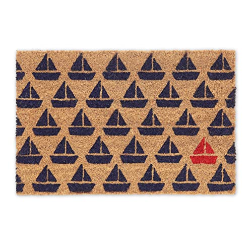 Relaxdays Coir Ships Doormat, 40 x 60 cm, Door Mat Inside & Outside ...