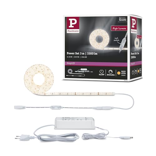 Paulmann 78956 LED Strip SimpLED Power 3m with Cord dimmer 1100lm/m ...