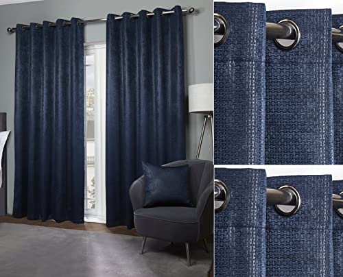 "Emma Barclay Ambiance Thermal Blackout Eyelet Curtains – 3D Embossed ...
