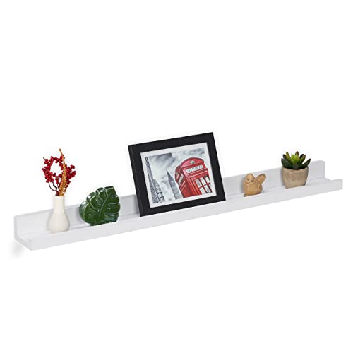 Relaxdays Floating Shelf, Simple Wall Rack for Storage, Picture Frames ...