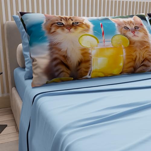 PETTI Artigiani Italiani - Animal Bed Linen with Cats in Cotton with ...