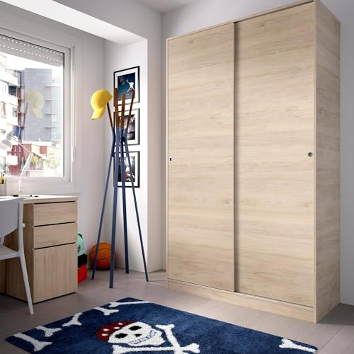 Dmora Denali Wardrobe 2 Wardrobe for Bedroom, Sliding Doors, 120 x 50 x ...
