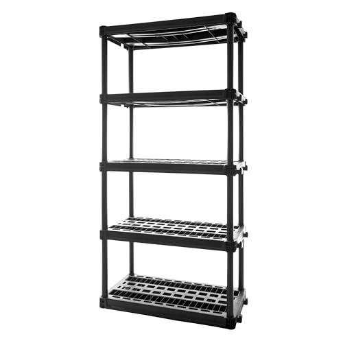 Plano 5-Shelf Plastic Storage Shelves, 73” x 36” x 18”, 750lb Capacity ...