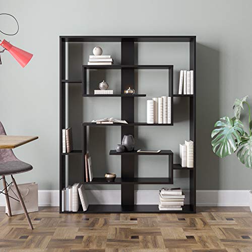 DECOROTIKA Esteban 5-Shelf Modern Geometric Bookcase Bookshelf Shelving ...