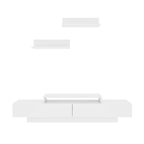 DECOROTIKA Lusi Modern TV Unit including Wall Shelves for Living Room ...
