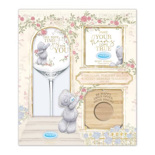 Me to You Tatty Teddy Wine Glass, Wooden Tealight Holder & Secret ...