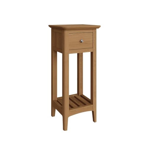 FWStyle Solid Wood Telephone Table Natural Ash Wooden Drawer Open ...