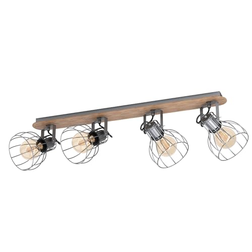 EGLO Sambatello 4-Bulb Vintage Ceiling Light in Retro Look Steel ...