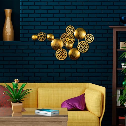 Handmade Decorative Metal Wall Accessory, Gold, 45 x 82 cm, 100% Metal ...