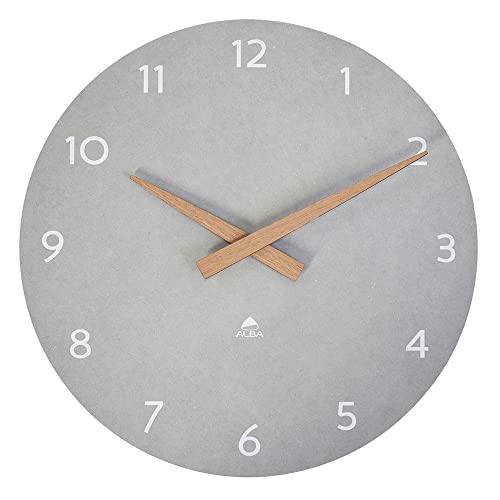 ALBA Wall Clock – Wood – Quartz – Silent – Precious – Modern Look and ...