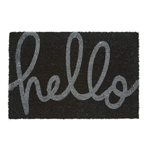 Relaxdays Cursive Hello Welcome Doormat Coir Rubber, 40 x 60 cm, Door ...