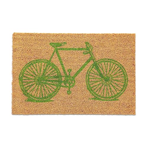 Relaxdays Coir Doormat, Bicycle Print, 40 x 60 cm, Non-Slip Welcome Mat ...
