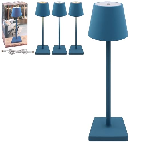 L & P Home & Gifts Lesser & Pavey Blue Rechargeable Touch Lamp - Gift ...
