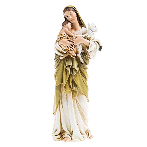 Joseph's Studio 6 Inch Stone Resin Virgin Mary Madonna Lamb Figure ...