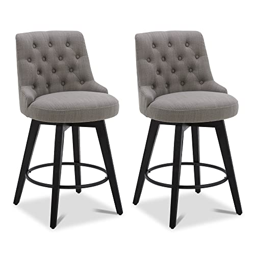 Kislot Modern Swivel Bar Stools, Performance Fabric Upholstered Counter ...