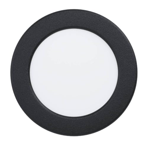 EGLO Recessed LED Ceiling spot Fueva 6, Round Bathroom Downlight, Black ...