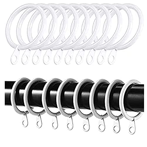 Metal Curtain Rings 40mm White Sliding Eyelet Hanging Rings for ...