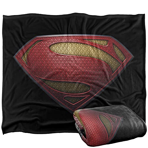 SUPERMAN Man of Steel Shield Officially Licensed Silky Touch Super Soft ...