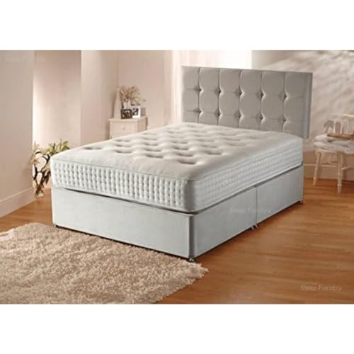 Sleep Factory Ltd Plush Velvet Divan Bed Set with Orthopaedic Mattress ...