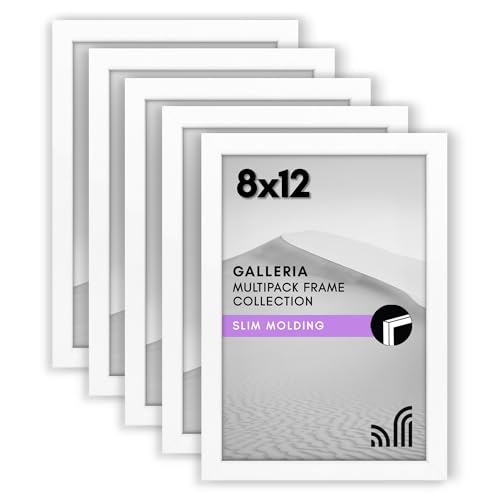 Americanflat 8x12 Picture Frame Set of 5 in White - Picture Frames ...