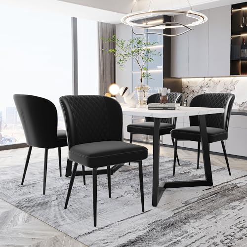 Merax Dining Chairs Set of 4, Modern Upholstered Seat for Kitchen ...