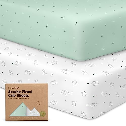 2-Pack Organic Cot Sheets for Boys, Girls - Jersey Fitted Cot Sheet ...