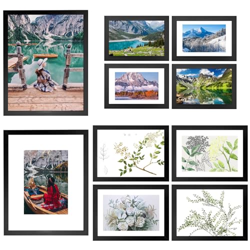 Tanice Picture Frames, 10 Piece Gallery Wall Frame Set, Black ...