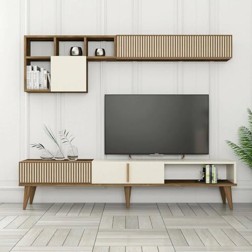 Dmora - Wall equipped Kepler, Living Room Composition, Multipurpose ...
