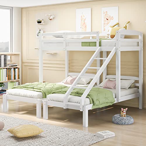 Merax Triple Bunk Bed, Three Sleepers, 3ft Single Bed Frame for Kids ...